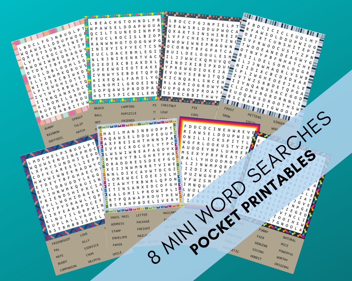Mini Word Searches: Printable Snail Mail Activity (PDF) - Etsy