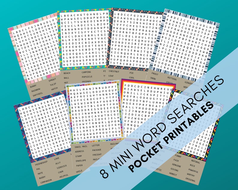 Mini Word Searches: Printable Snail Mail Activity (PDF) - Etsy