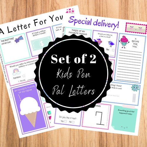 Kids Pen Pal Printable Letter Templates for Kids Letter - Etsy Canada