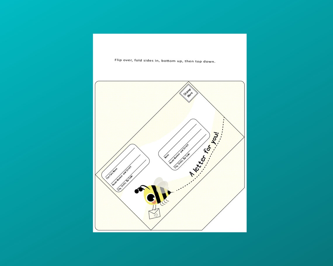 Kids Pen Pal Envelope Templates: Printable Designs (PDF Download) - Etsy