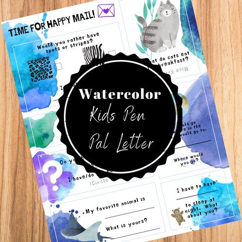 Kids Letter Writing Set Penpal Printable for Kids Sandwich | Etsy