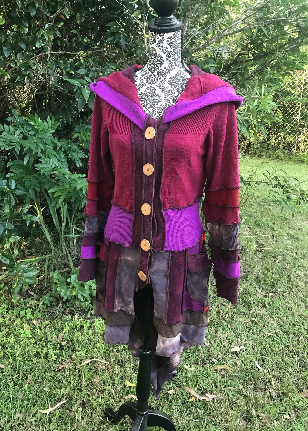 Patchwork Pixie Coat, Upcycled Sweater Coat, Gypsy Coat, Fairy Coat - Etsy