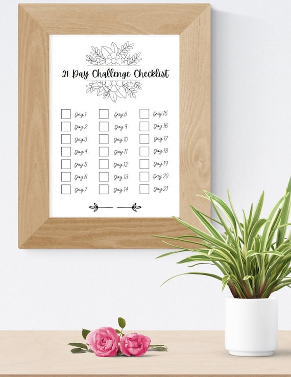 21 Day Challenge Checklist PDF Instant Download Motivation - Etsy