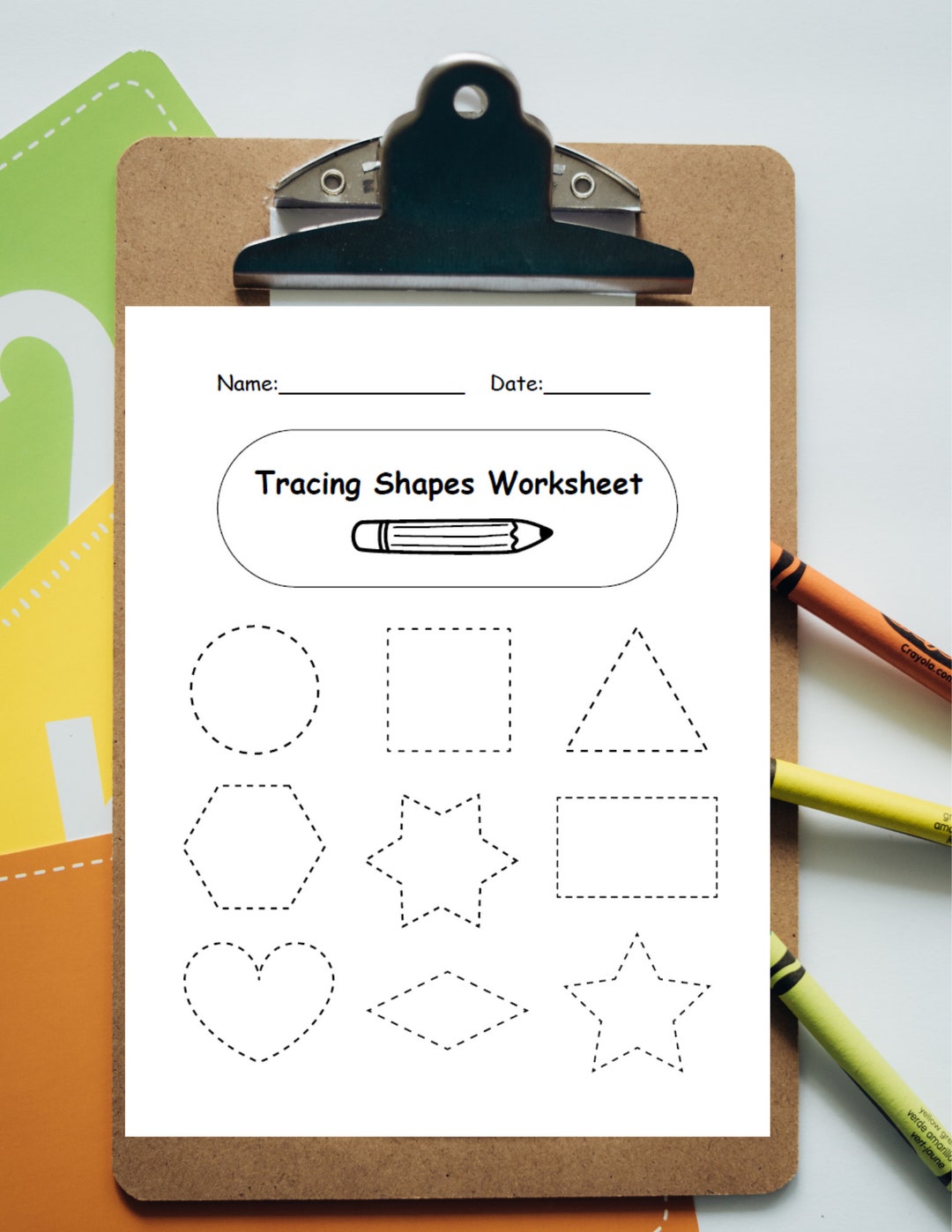 Tracing Shapes Worksheet, Learn Shapes Template, Preschool Shape ...