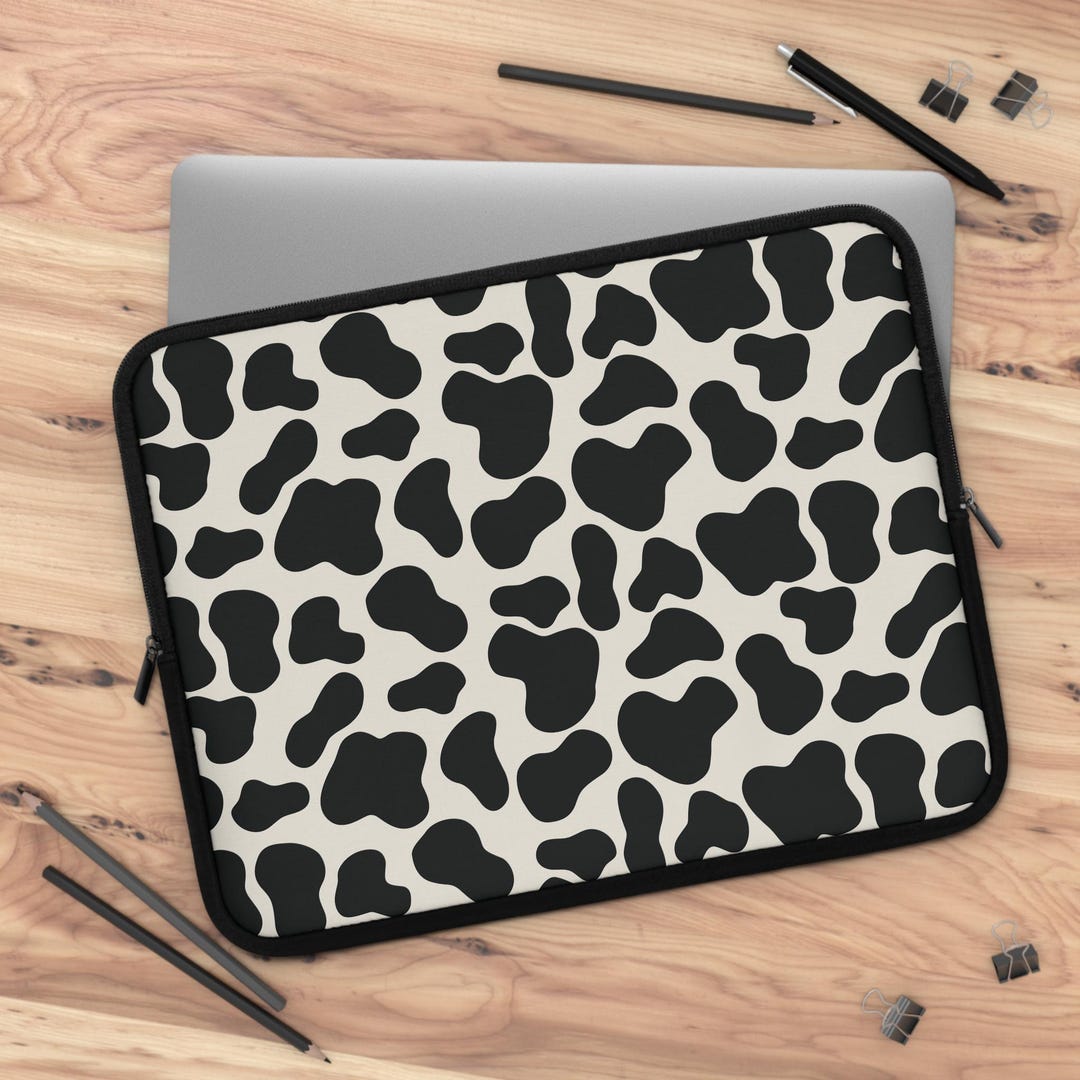 Cow Print Laptop Sleeve, Cute Tablet Case, Tech Accessories, Animal ...