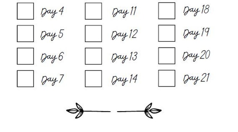 21 Day Challenge Checklist PDF Instant Download Floral | Motivation Gym ...