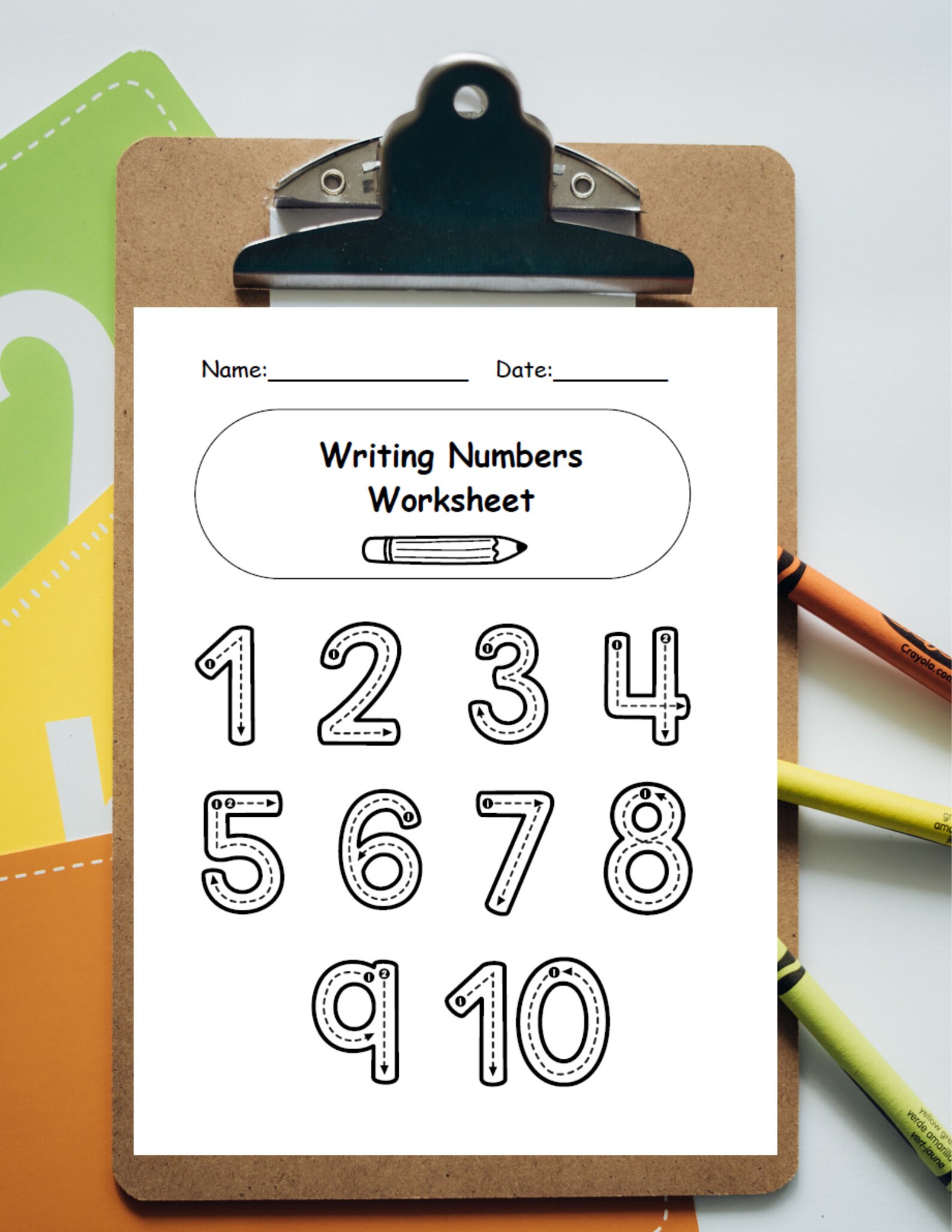 Learn Numbers Worksheet, Number Tracing, Preschool Kindergarten ...