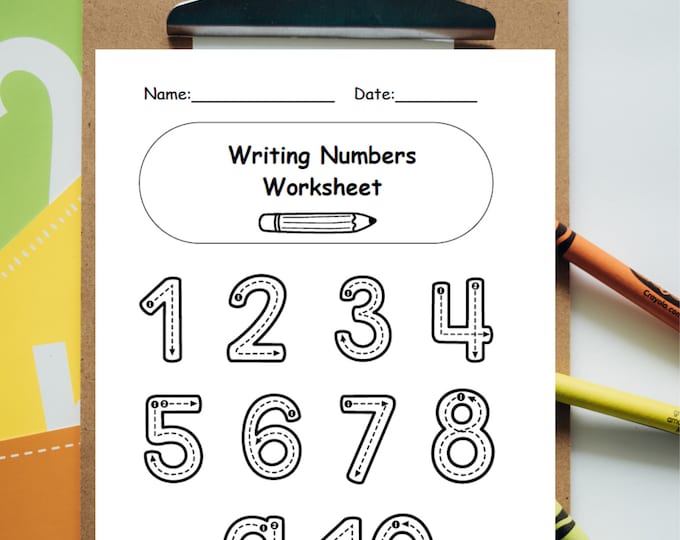 Learn Numbers Worksheet, Number Tracing, Preschool Kindergarten ...