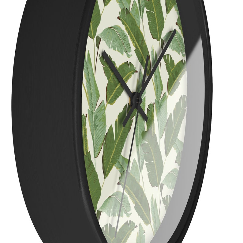 Tropical Leaf Wall Clock, Tropical Clock, Leaf Clock, Green Clock, Tropical Home Decor, Wall ...