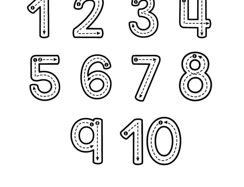 Learn Numbers Worksheet, Number Tracing, Preschool Kindergarten ...