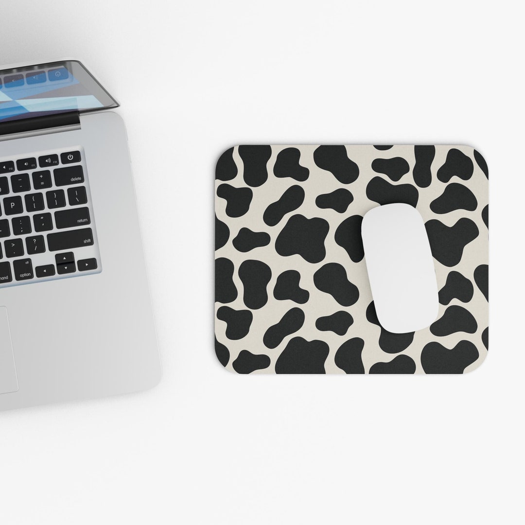 Cow Print Mouse Pad, Cow Office Accessory, Cow Computer Accessory, Farm ...