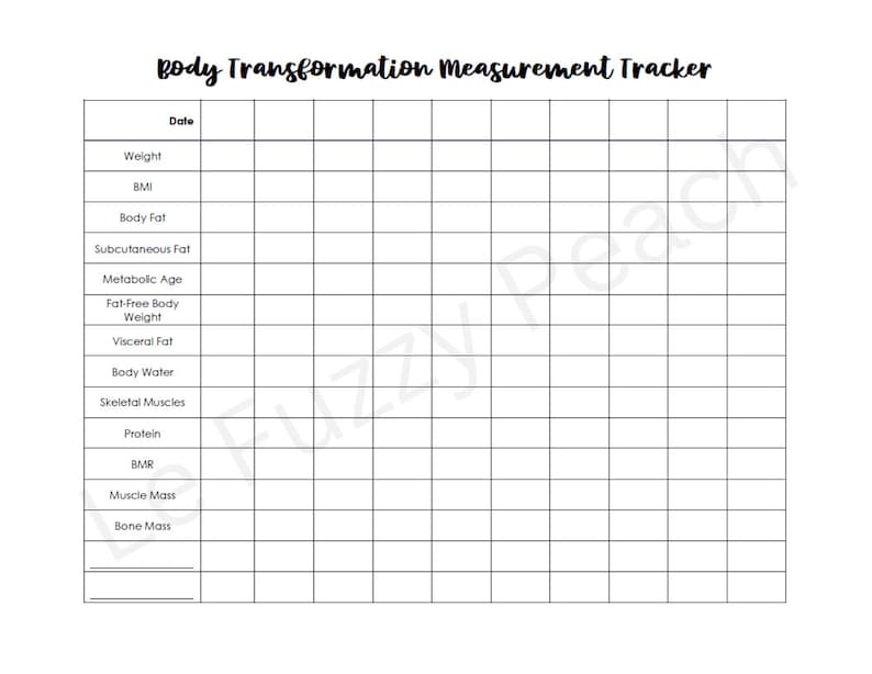 Smart Scale Measurement Tracker, Body Transformation Statistic Tracker ...