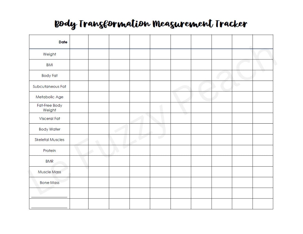 Smart Scale Measurement Tracker, Body Transformation Statistic Tracker ...