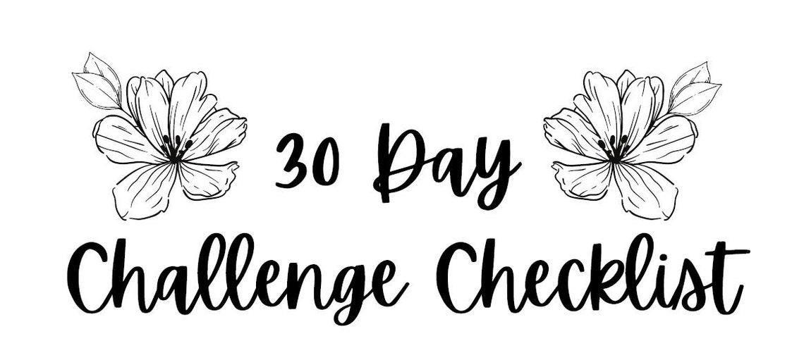 30 Day Challenge Checklist PDF Instant Download | Motivational Quotes ...