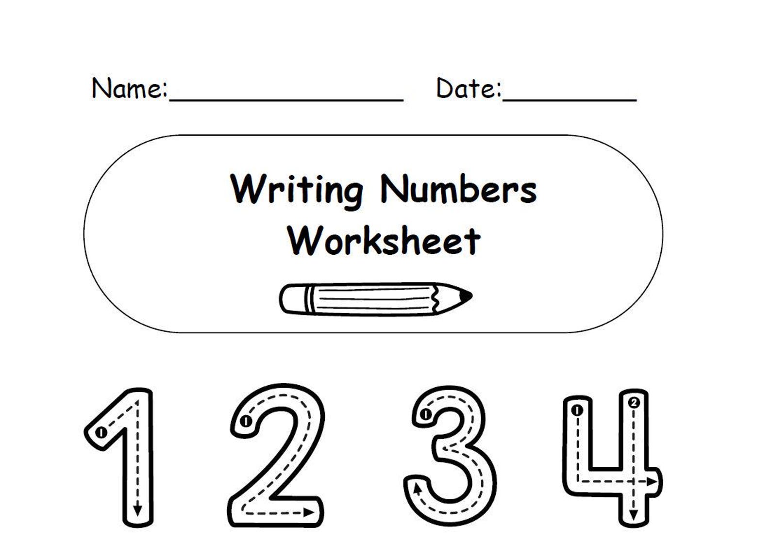 Learn Numbers Worksheet, Number Tracing, Preschool Kindergarten ...
