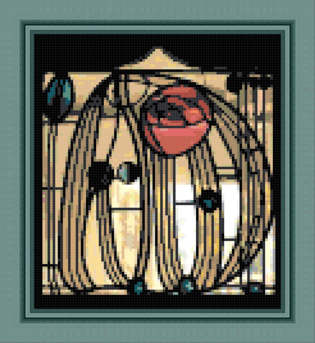 Macintosh Rose Window Cross-stitch Pattern PDF - Etsy