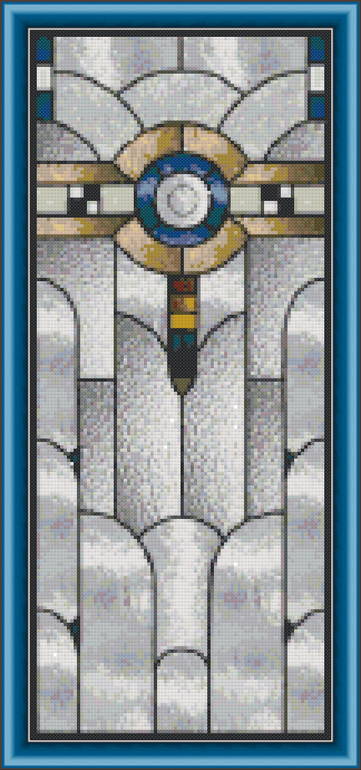 Art Deco Stained Glass Silver, Cross-stitch PDF Download - Etsy