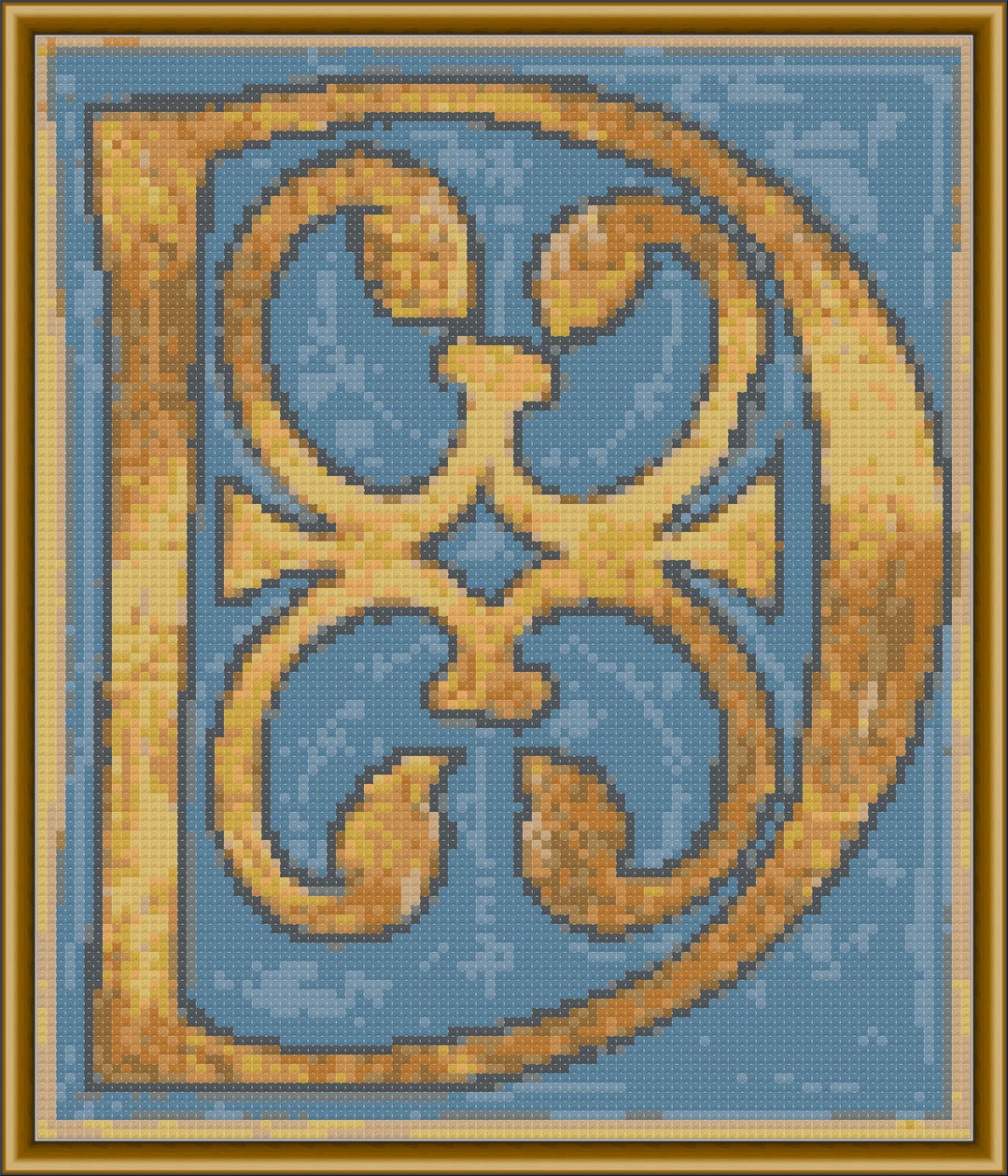 Gilt Initial D on Denim, Cross-stitch Pattern, PDF Instant Download - Etsy