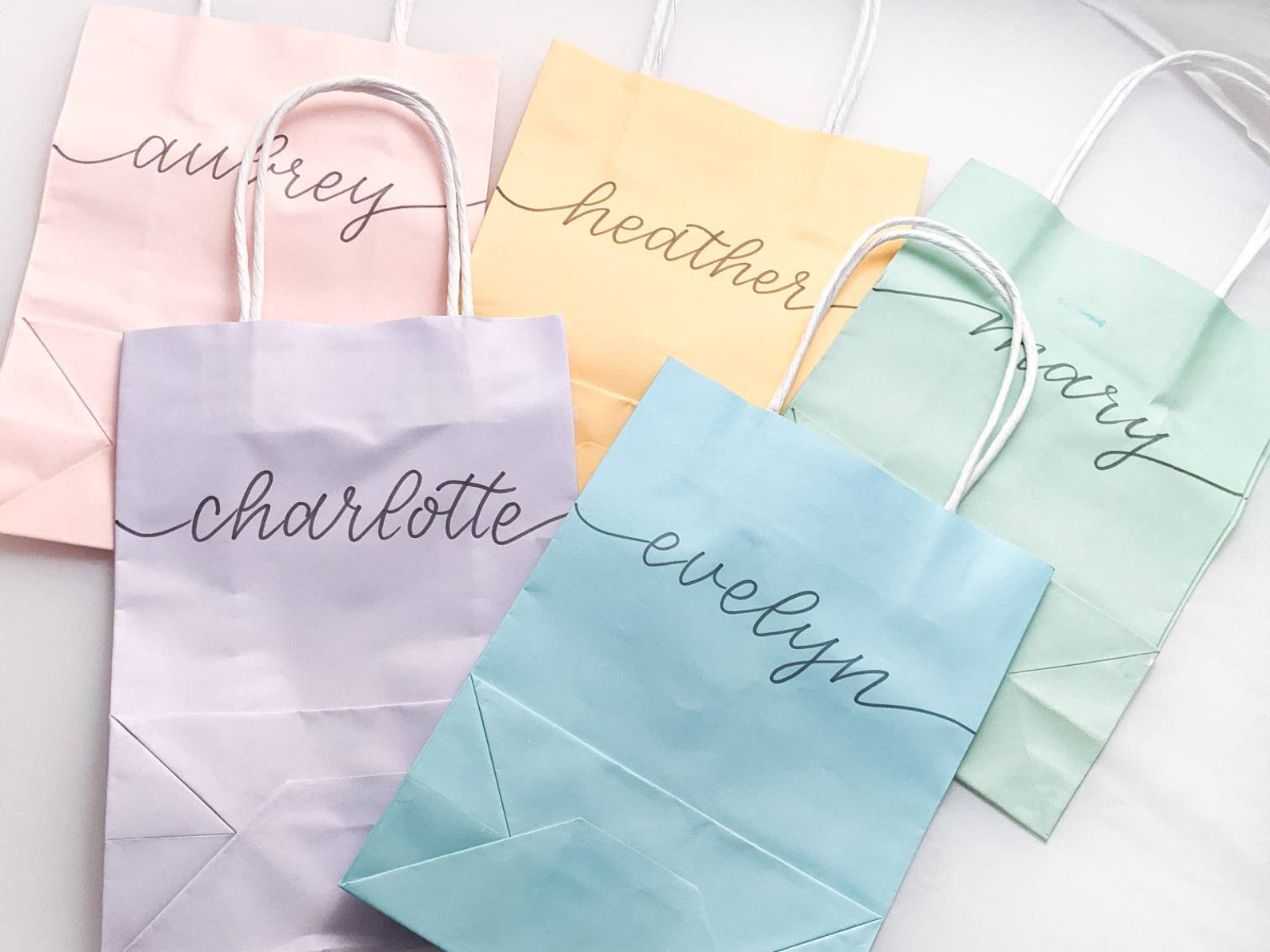 Rainbow gift bags Custom gift bags pastel gift bags baby | Etsy