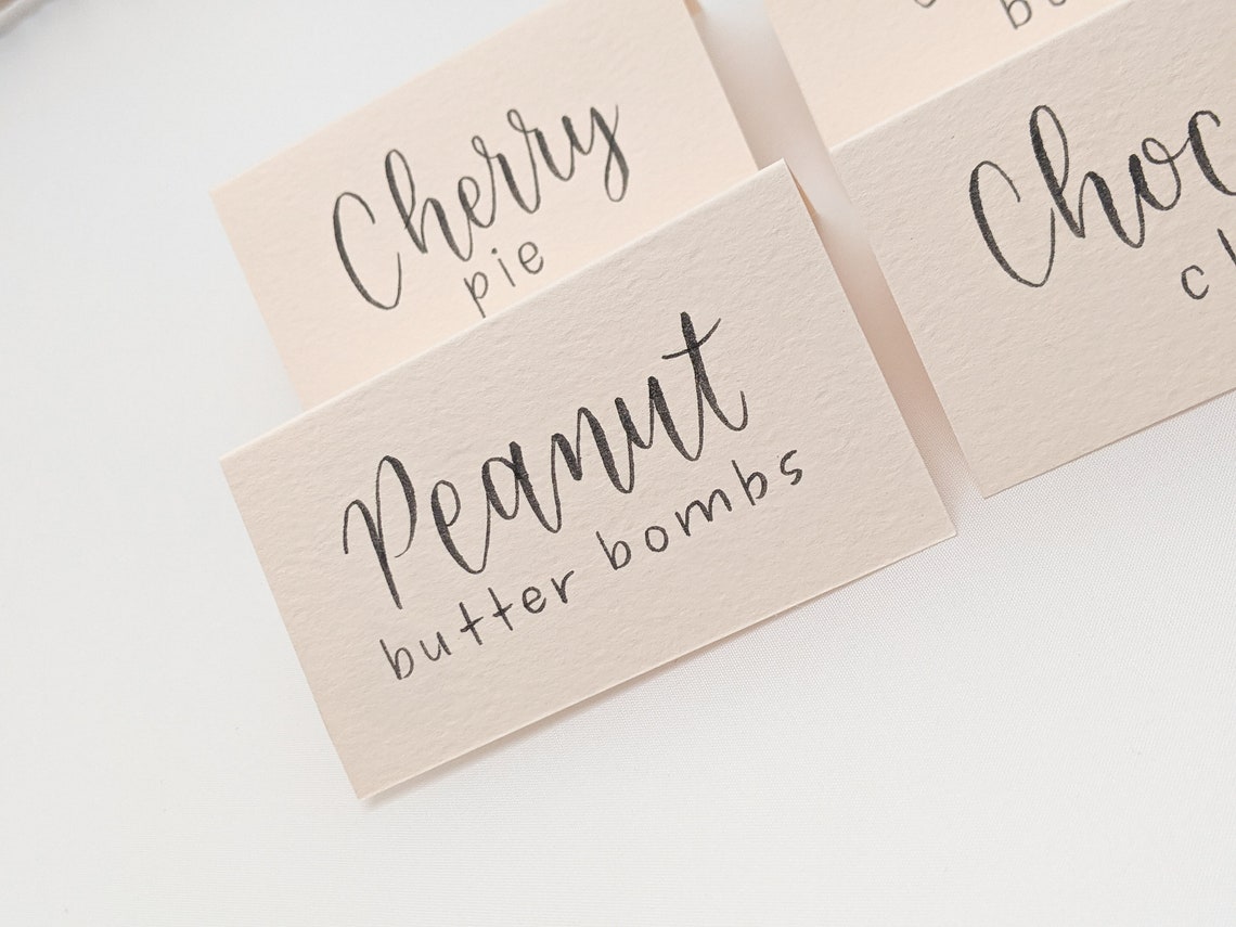 Calligraphy Buffet Cards Wedding Buffet Labels Wedding - Etsy
