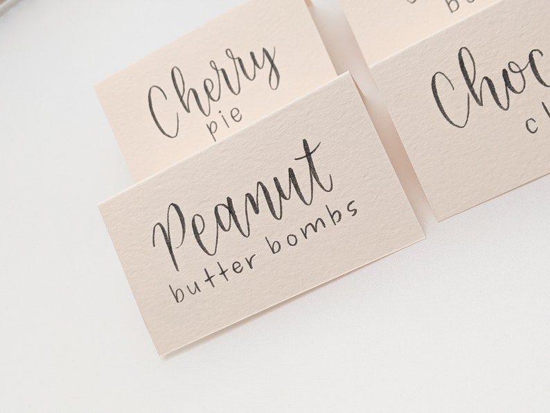 Calligraphy Buffet Cards Wedding Buffet Labels Wedding - Etsy