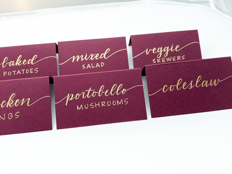 Calligraphy Buffet Cards Wedding Buffet Labels Wedding - Etsy