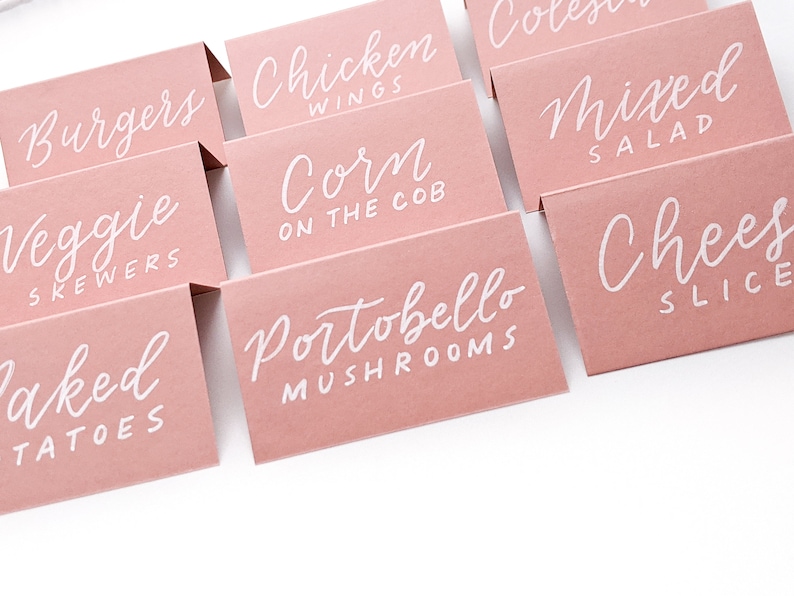 Calligraphy Buffet Cards Wedding Buffet Labels Wedding | Etsy