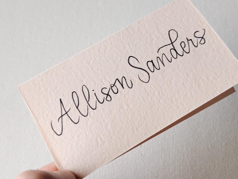 Pink Wedding Place Cards | Hand-lettered, Rose, Carnation & Blush - Etsy