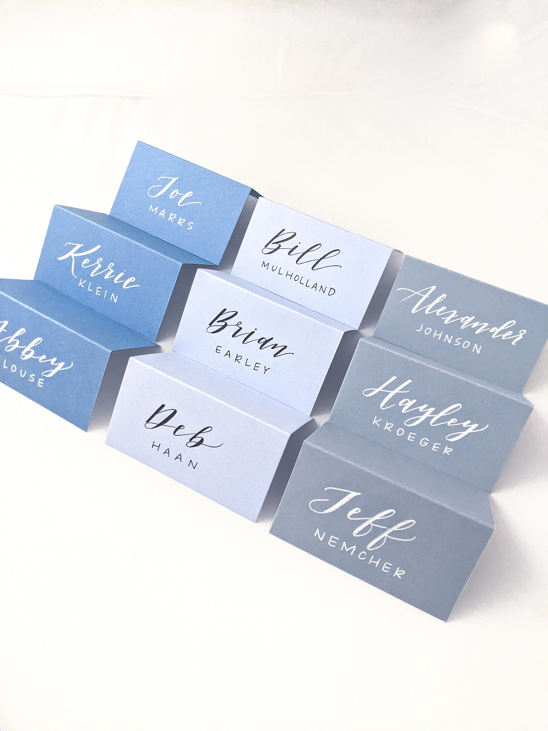 Blue Place Cards | Dusty Blue Placards | Escort Cards | Wedding Table ...