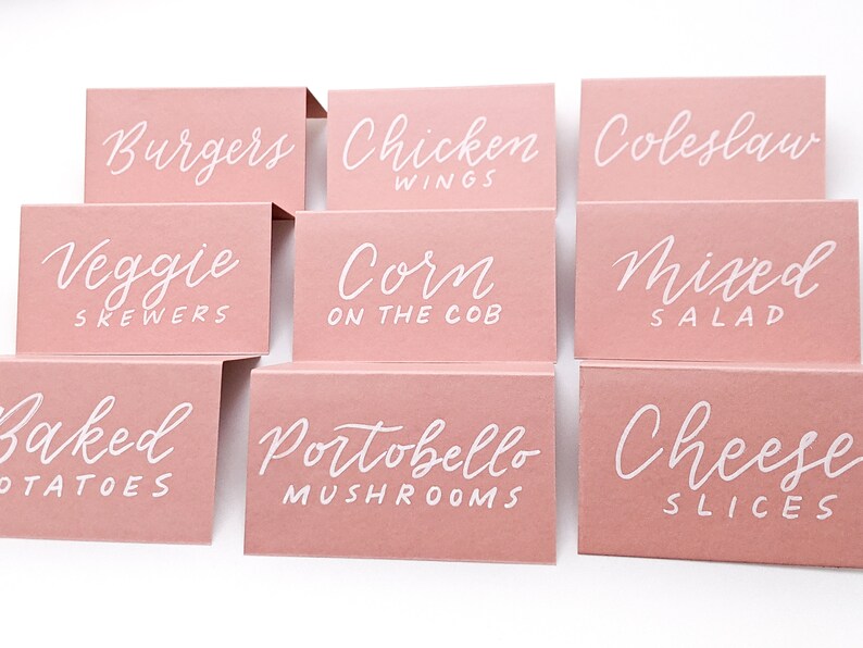 Calligraphy Buffet Cards Wedding Buffet Labels Wedding - Etsy