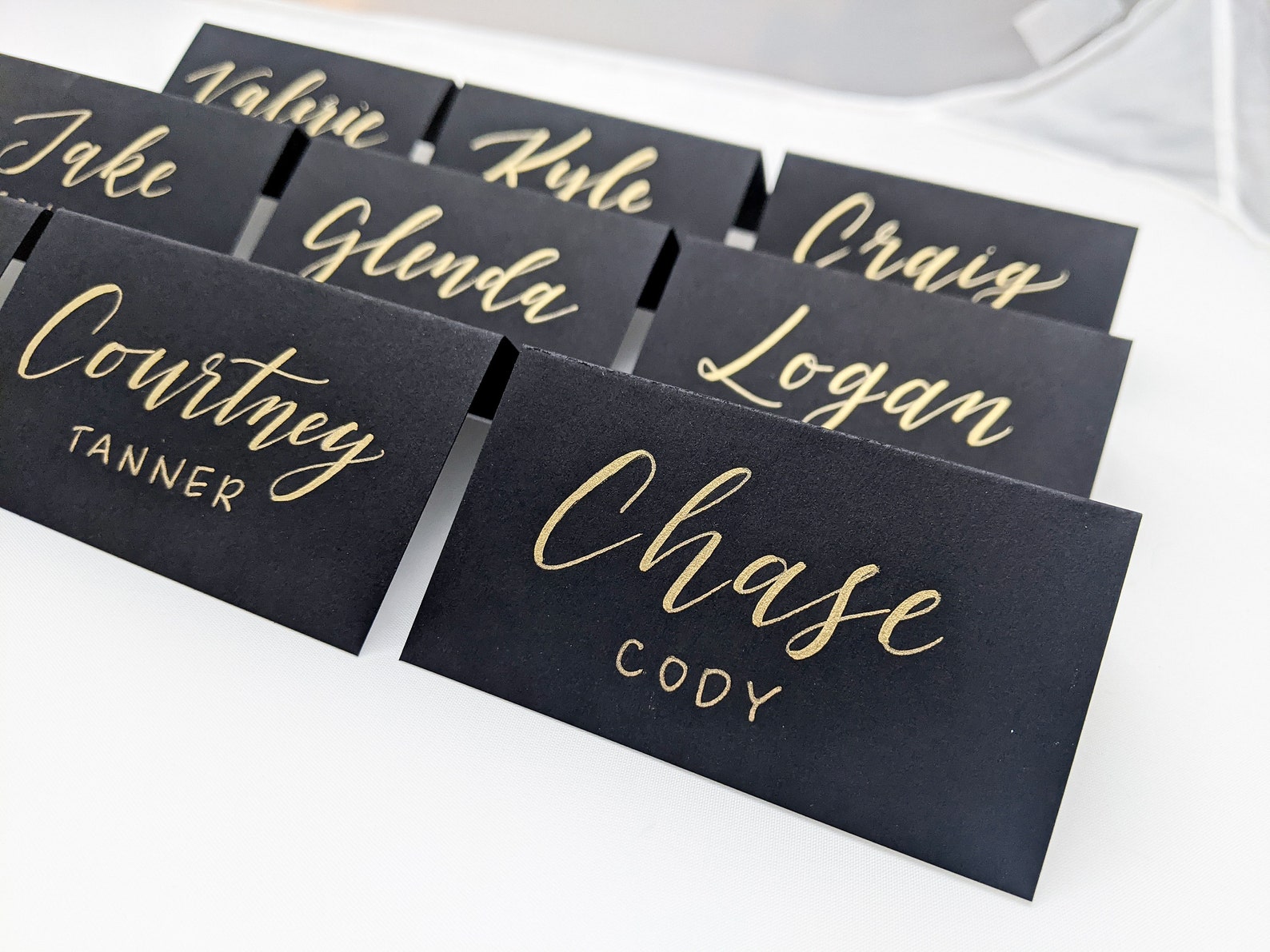 Black Place Cards Handwritten Place Cards Wedding Place - Etsy