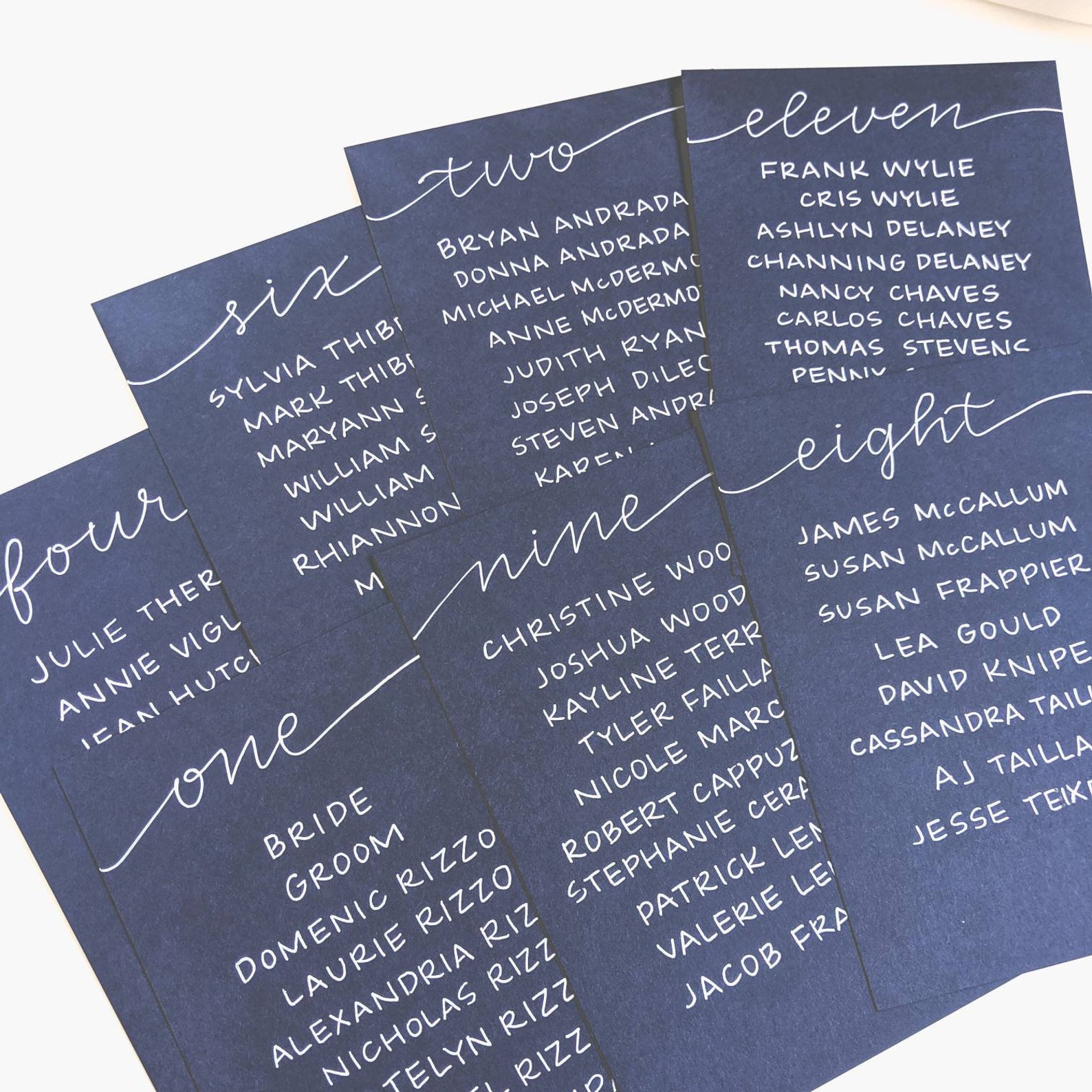 Table assignment cards guest seating cards reception guest | Etsy