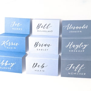 Blue Place Cards Dusty Blue Placards Escort Cards | Etsy