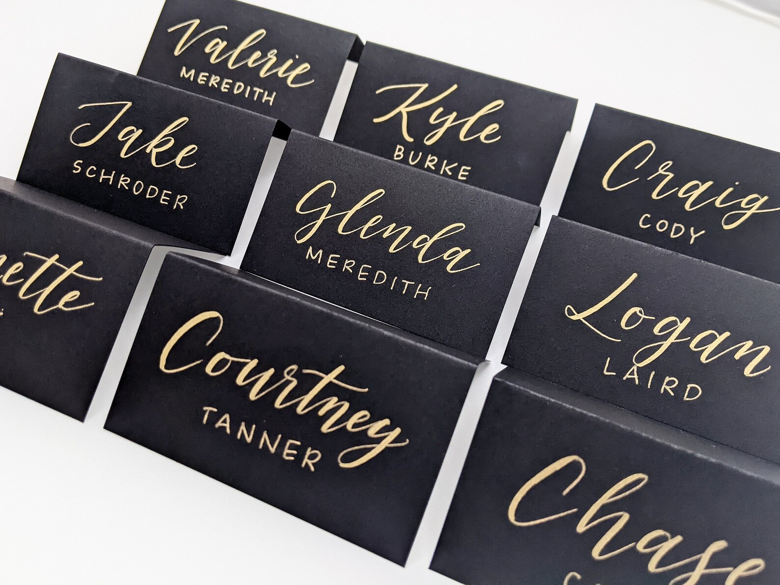 Black Place Cards Handwritten Place Cards Wedding Place - Etsy