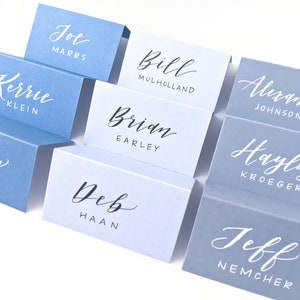 Blue Place Cards | Dusty Blue Placards | Escort Cards | Wedding Table ...