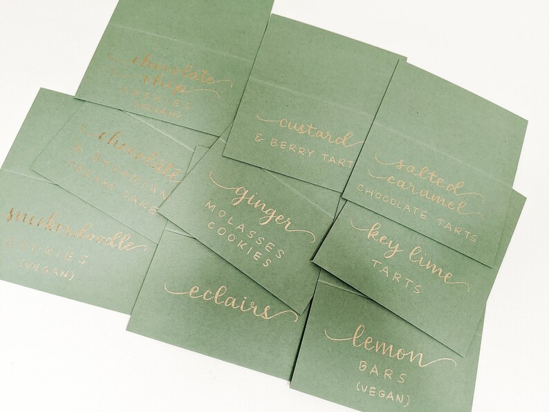 Calligraphy Buffet Cards Wedding Buffet Labels Wedding - Etsy