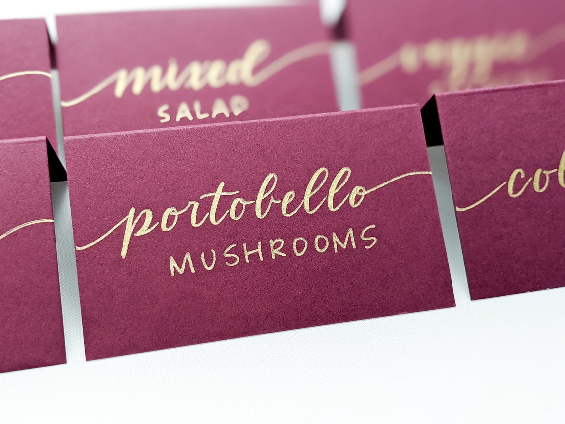 Calligraphy Buffet Cards Wedding Buffet Labels Wedding - Etsy