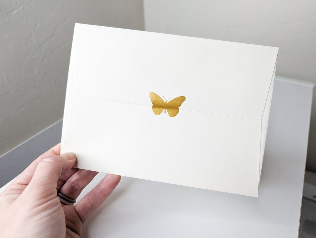Butterfly Stickers | Butterfly Seal | Gold Vinyl Stickers | Butterfly ...