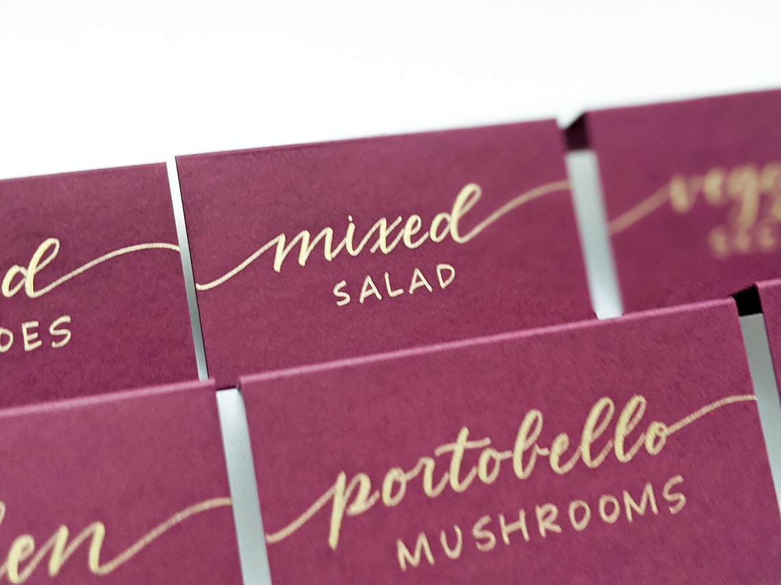 Calligraphy Buffet Cards Wedding Buffet Labels Wedding | Etsy