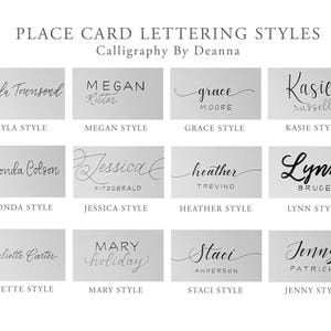 Pink Wedding Place Cards | Hand-lettered, Rose, Carnation & Blush - Etsy