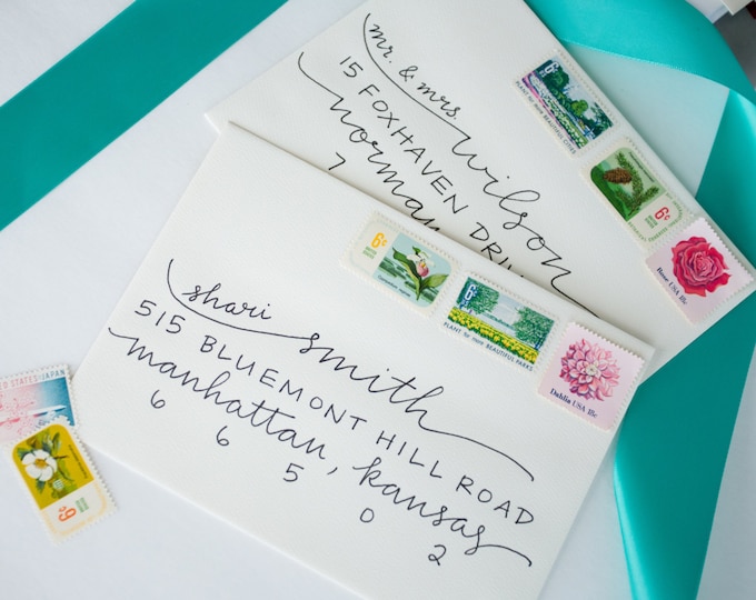 Handwritten Calligraphy Wedding Invitations // Envelope Addressing ...