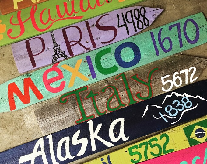 8 Custom Destination Mileage Signs for Directional Post - Etsy