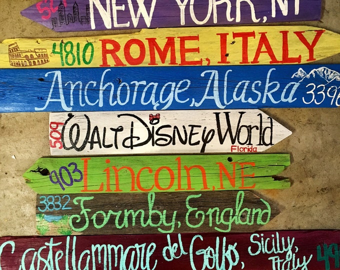 9 Custom Destination Mileage Signs for Directional Post - Etsy