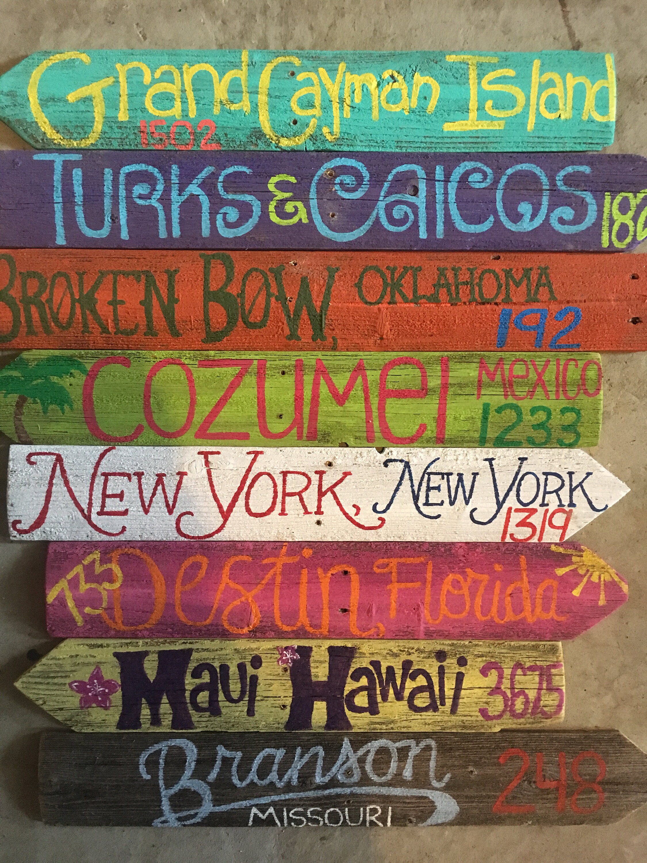 8 Personalized Wooden Destination Sign-custom Place Name & Distance ...