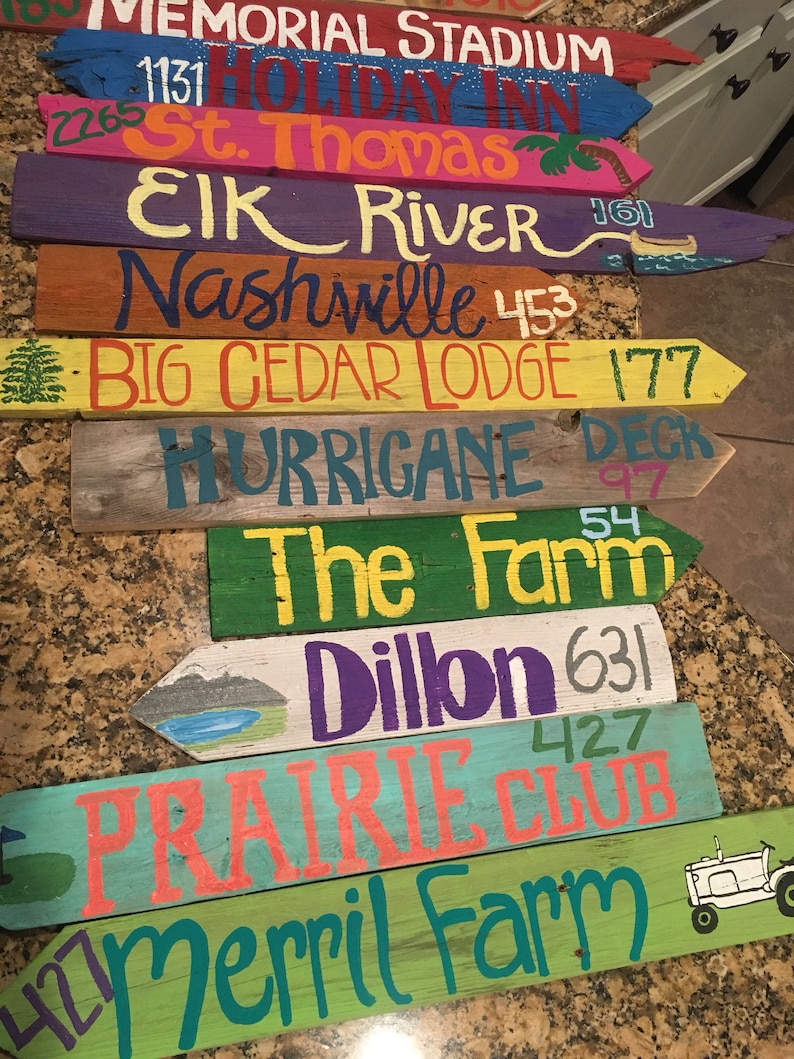 12 Custom Destination Mileage Signs for Directional Post | Etsy