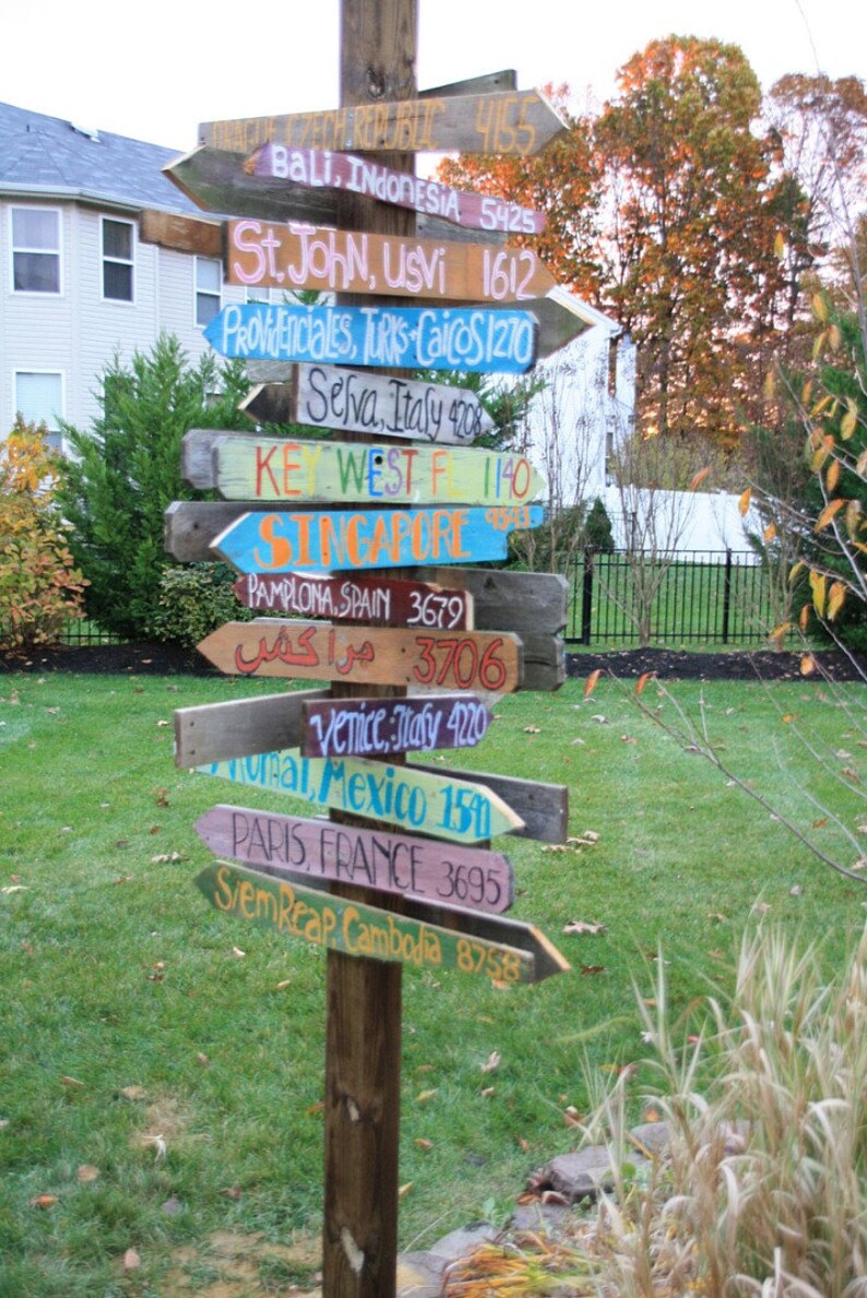 12 Custom Destination Mileage Signs for Directional Post | Etsy