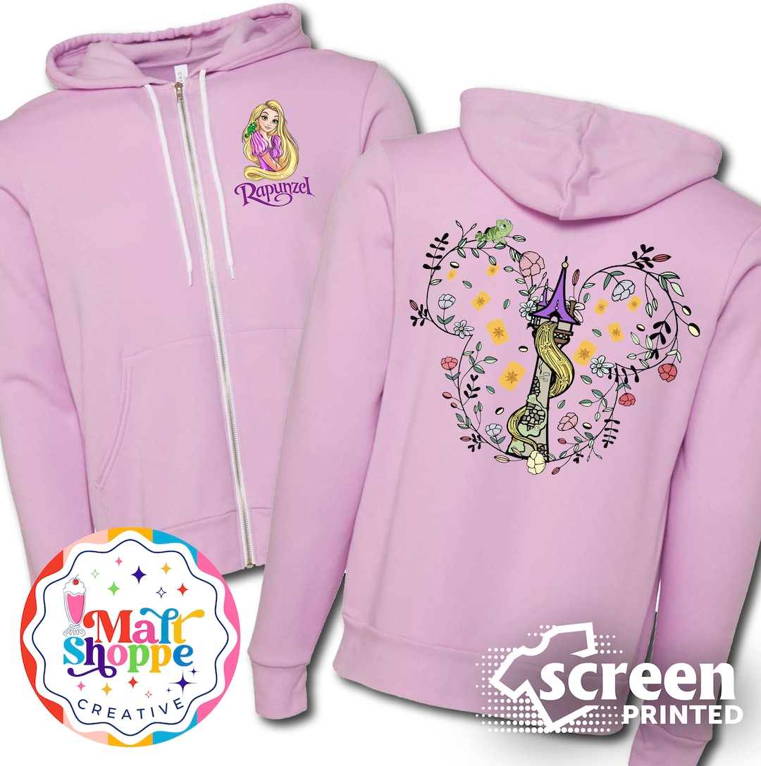 MALT SHOPPE Rapunzel Best Day Ever Lost Princess Zip up Hoodie Jacket ...