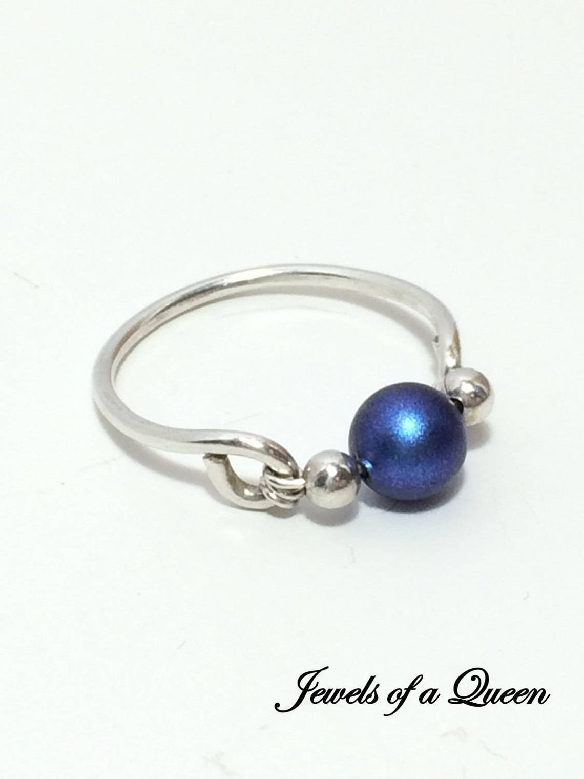 Iridescent Dark Blue Swarovski Ring Wire Wrapped Ring Wire - Etsy