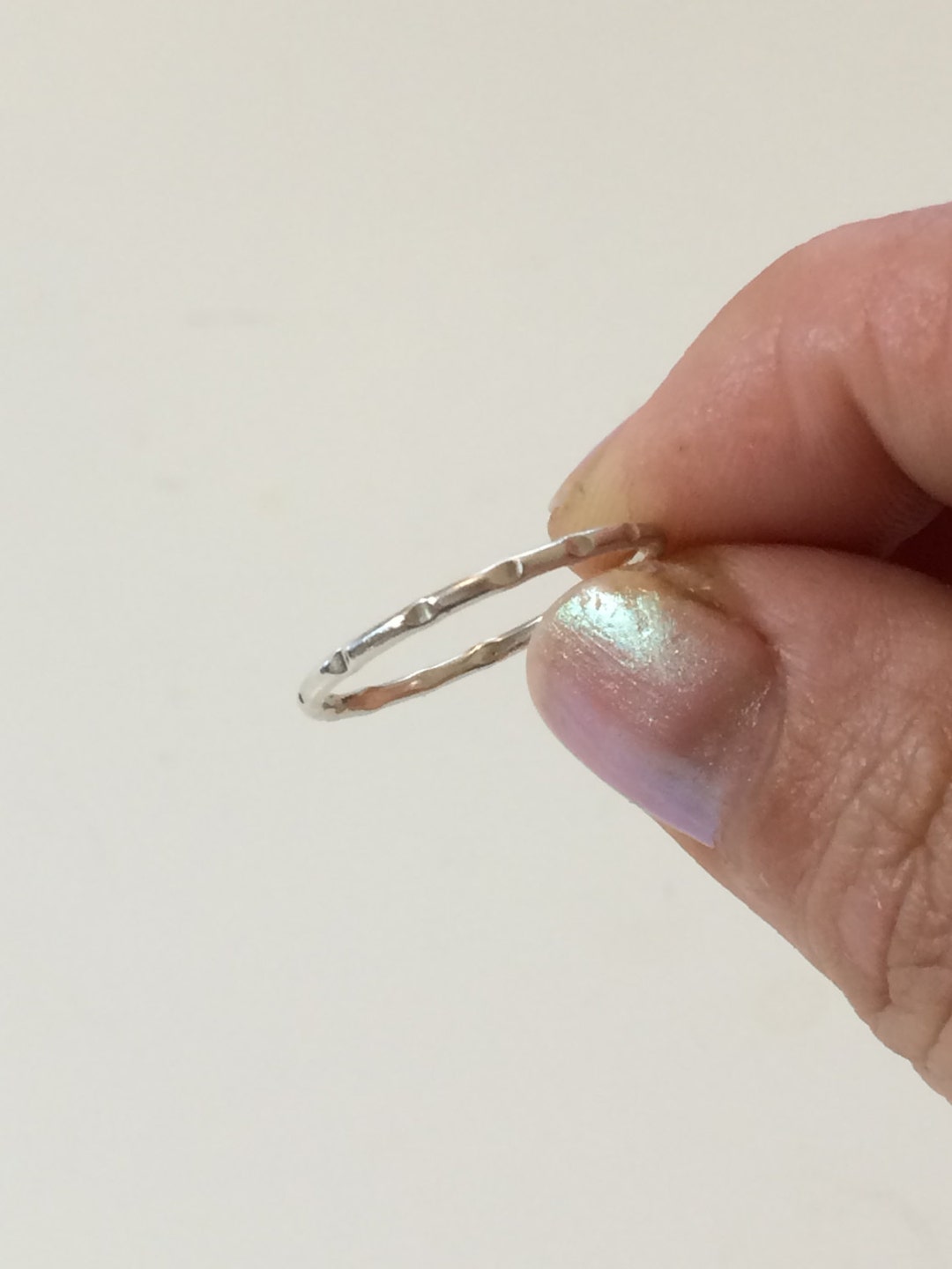 Notched Argentium Silver Stackable Ring Bands Handmade Silver Notched ...