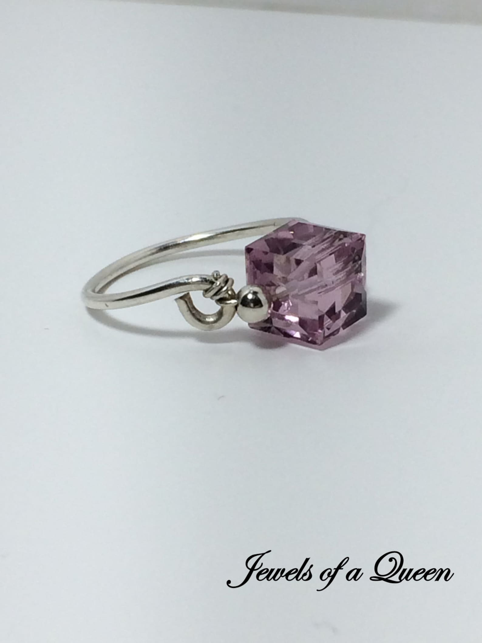 Light Amethyst Ring Swarovski Crystal Ring Wire Wrapped - Etsy